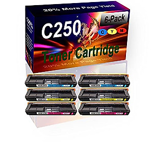 SINIYA 6-Pack (2C+2Y+2M) Compatible M C250FWB M C250 Printer Toner Cartridge Replacement for Ricoh C250(408349 408351 408350) Printer Toner Cartridge