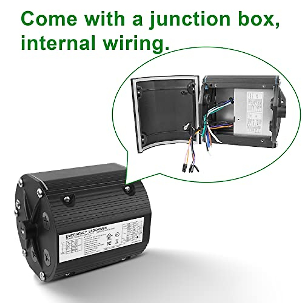 40W Emergency LED Driver AC Input 100-347V Output DC170V Emergency Backup Battery Emergency Driver for UFO LED HIGH Bay Light UL Listed