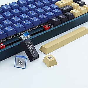 Hyekit PBT Keycaps 119 Keys Blue Samurai Keycaps Dye-Sublimation Ninja PBT Keycap Set Cherry Profile Custom Keycaps for Cherry Gateron MX Switches Mechanical Keyboards US Layout