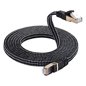Cat 8 Ethernet Cable, DanYee Nylon Braided 10ft High Speed Network Cable LAN Cable Wires CAT 8 RJ45 Ethernet Cable Cord 3ft 10ft 16ft 26ft 33ft 50ft 66ft 100ft (Black 10ft)