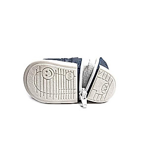 Happy Baby Zippy Shoes, Infant/Toddler, Boys Girls, First Walking Shoes, Unique Zipper Design (Age 6-12 Months (4.8 inches, US Size 4), Sneakers Blue)