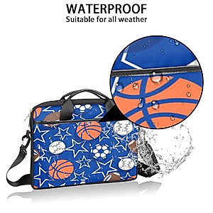 Sport Balls Laptop Computer Bag Waterproof Shoulder Messenger Bag 13-15 inch Durable Laptop Tote Bag with Shoulder Strap Handle Lightweight Crossbody Briefcase