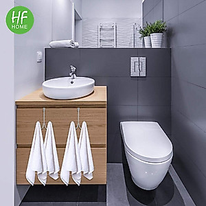 HFHOME 2Packs Over The Door Double Hanger Hooks, Metal Twin Hooks Organizer for Hanging Coats, Hats, Robes, Towels- Silver