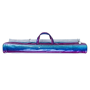 Talltoise Twirling Baton Bag Case with Shoulder Strap - 30 inch (78cm) Rainbow Sparkle Case for Majorette Marching Band, Gymnastics Carry bag - Complete with Rainbow Dance Ribbon Streamer