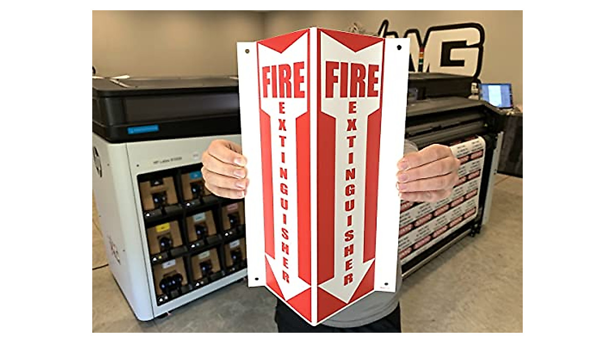 3D Fire Extinguisher Sign for Safety Compliance
