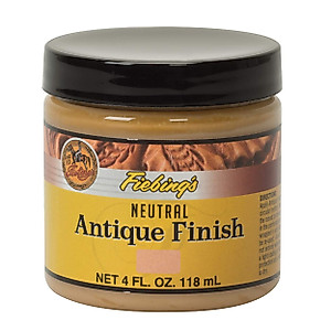 Fiebing's Antique Finish (4 oz) - Two-Toned Effect Emphasizes Leathercraft Embossing - Antiquing & Restoration Paste for Contrasted Accent Finish on Leather Boot, Shoe, Purse, Belt (Neutral)