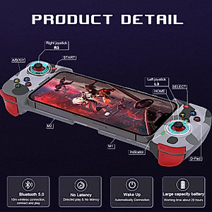 Koiiko Mobile Game Controller Gamepad for iPhone iOS Android PC: Works with iPhone 15/14/13/12/11/X, iPad, Samsung Galaxy, TCL, Tablet, Apex Legends, Call of Duty - Directly Play
