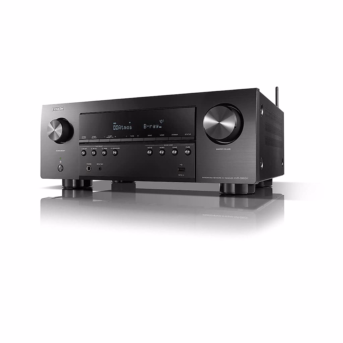 Denon AVR-S960H 8K Ultra HD 7.2 Channel (90 Watt X 7) AV Receiver 2020 Model - Built for Gaming, Music Streaming, 3D Audio & Video, Alexa + HEOS, Black (Renewed)