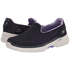 Skechers Women's GO Walk 6-Cosmic Force Sneaker, Navy/Lavender, 7.5
