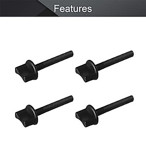 Fielect 10Pcs M6 x 40mm Nylon Thumb Screw Bolt Hand Plastic Screws Metric Thread for RC Model Aircraft Black