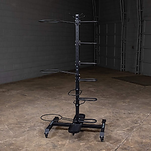 Body-Solid (GAR100) Compact Accessory Vertical Stand Rack for Organizing Medicine Balls, Weights Ball, Resistance Bands and Tubes, Jump Ropes, Foam Rollers, Yoga Mats, and more