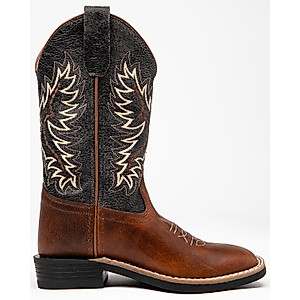 Cody James Boys' Ryder Western Boot Square Toe Brown/Blue 12 D