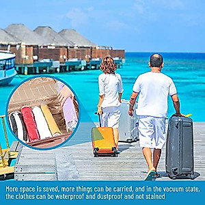 5Pcs Small Size Space Saver Vacuum Storage Bags, Hand Rolled Dust Proof Compression Bags for Travel, Travel Space Saver Bag, Vacuum Sealer Bags for Clothes (50x40cm/20x16in)