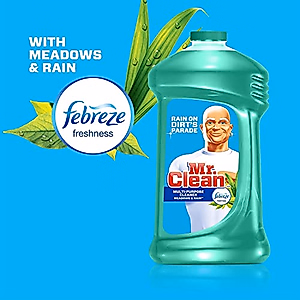 Mr. Clean Meadows and Rain Febreze Freshness Multi-Surface Cleaner 40 Fl Oz (Pack of 2) 80 Fl Oz
