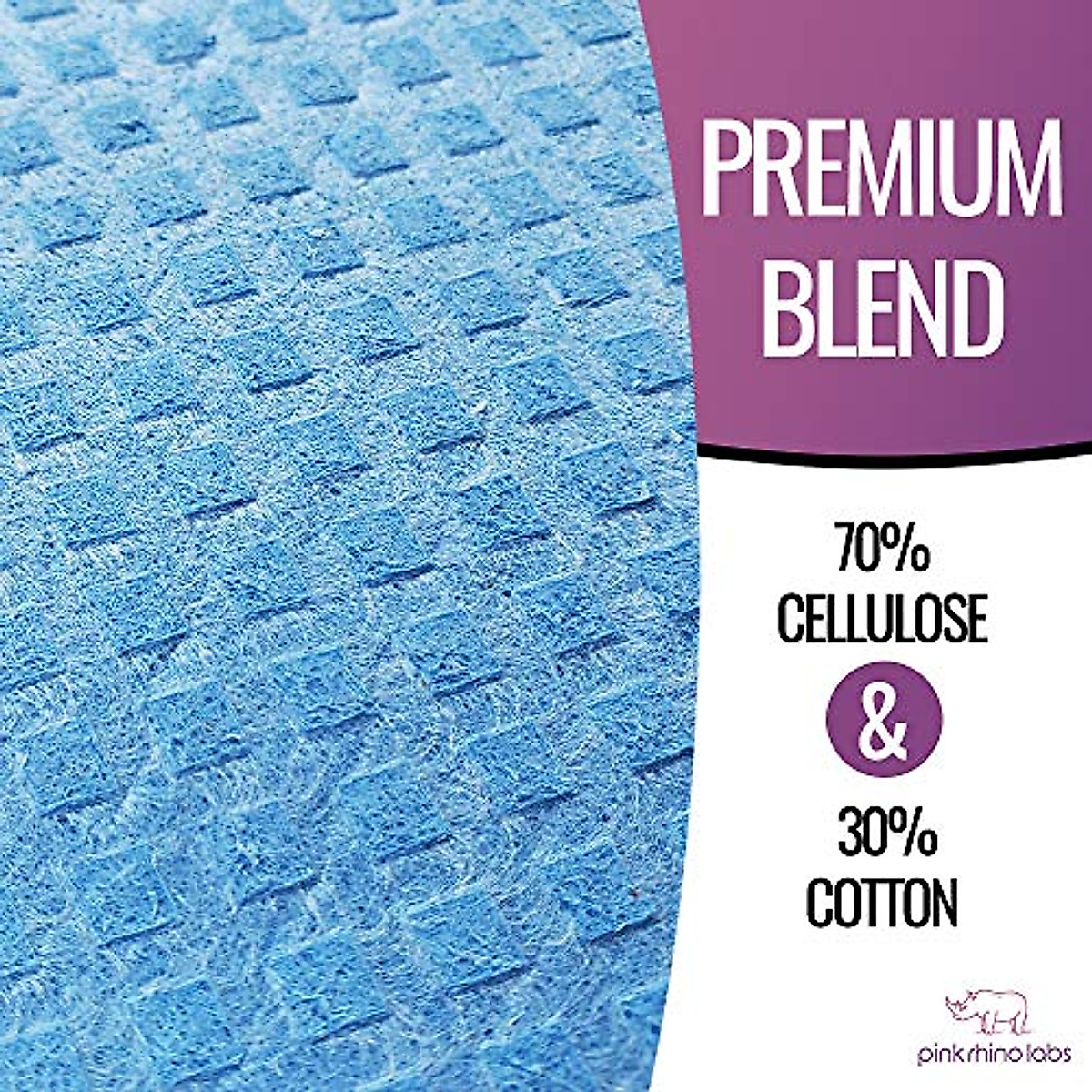 PINK RHINO LABS Swedish Dishcloths for Kitchen 10 Pack – Reusable Swedish Dish Towels: Replace Cellulose Sponges for Kitchen Cleaning, Dish Towels for Drying Dishes, Paper Towel Alternative & More