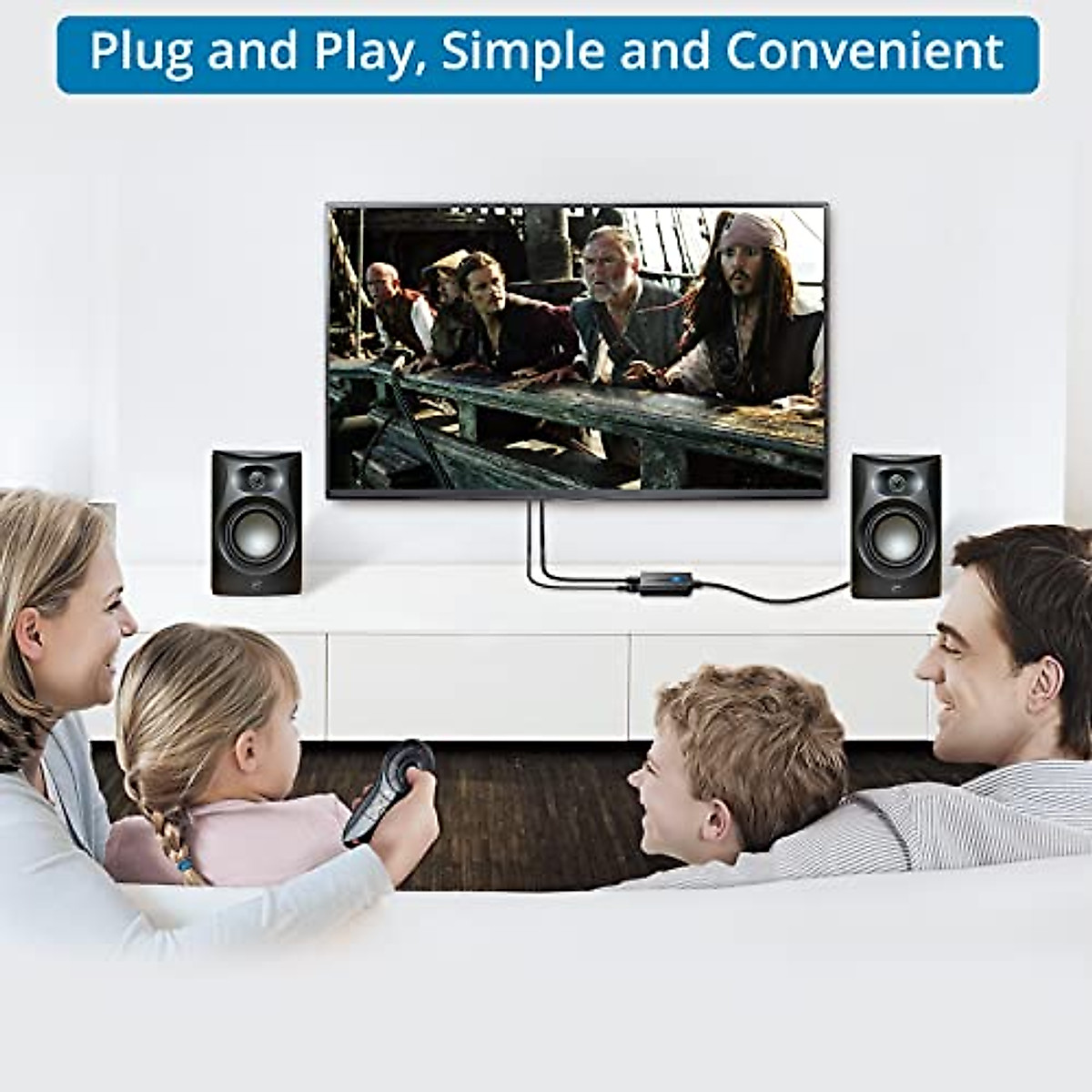 AUTOUTLET 192kHz DAC Digital to Analog Audio Converter 7ft/2.1m Digital Audio Optical to RCA Male Cable for HDTV, DVD, Blu-Ray Players and Game Consoles