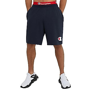 Champion Men's Graphic Jersey Short, Navy, Medium