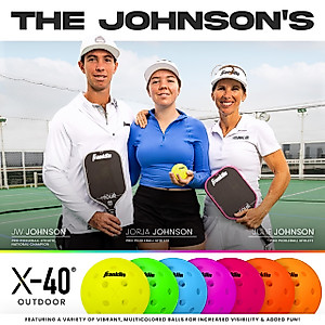 Franklin Sports X-40 Yellow Outdoor Pickleballs - USAPA Regulation Size - 36 Pack Bulk Set