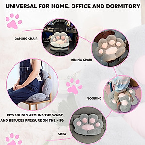 TERUIPE Cat Paw Cushion Plush Home Office Chair Cushion Bear Paw Cute Lazy Sofa Warm Floor Seat Pad Perfect for Holiday Gray