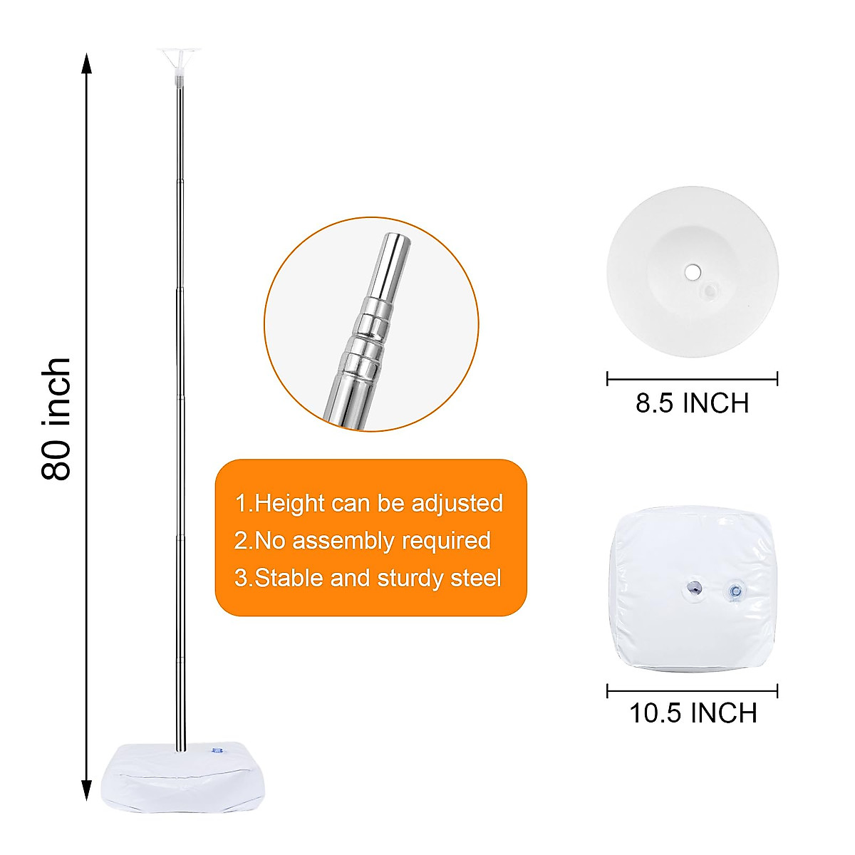 Balloon Column Stand Set of 2, 6.6ft Adjustable Balloon Stand kit with Base Telescopic for Baby Shower Wedding Birthday Graduation Party Decorations