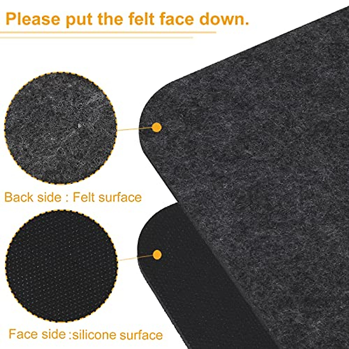5PCS Heat Resistant Mat for Air Fryer Kitchen Appliance Slider Mats,5mm/0.2inch thickened Kitchen Countertop Heat Protector Mat compatible for Ninja Foodi Air Fryer,Coffee Maker,Blender
