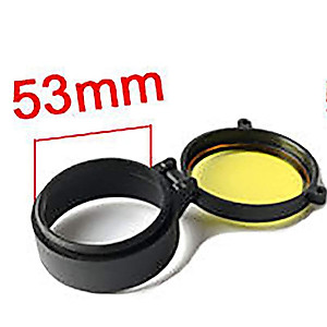 Rifle Scope Cover Quick Flip Spring Up Open Lens Cover Cap Eye Protect Objective Cap for Caliber 29 Sizes (53mm)