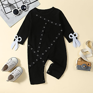 oneflow Newborn Toddler Baby Girl Boy Halloween Costumes Cute Infant Costume Outfit Clothes (Unique Jumpsuit Black, 0-3 Months)