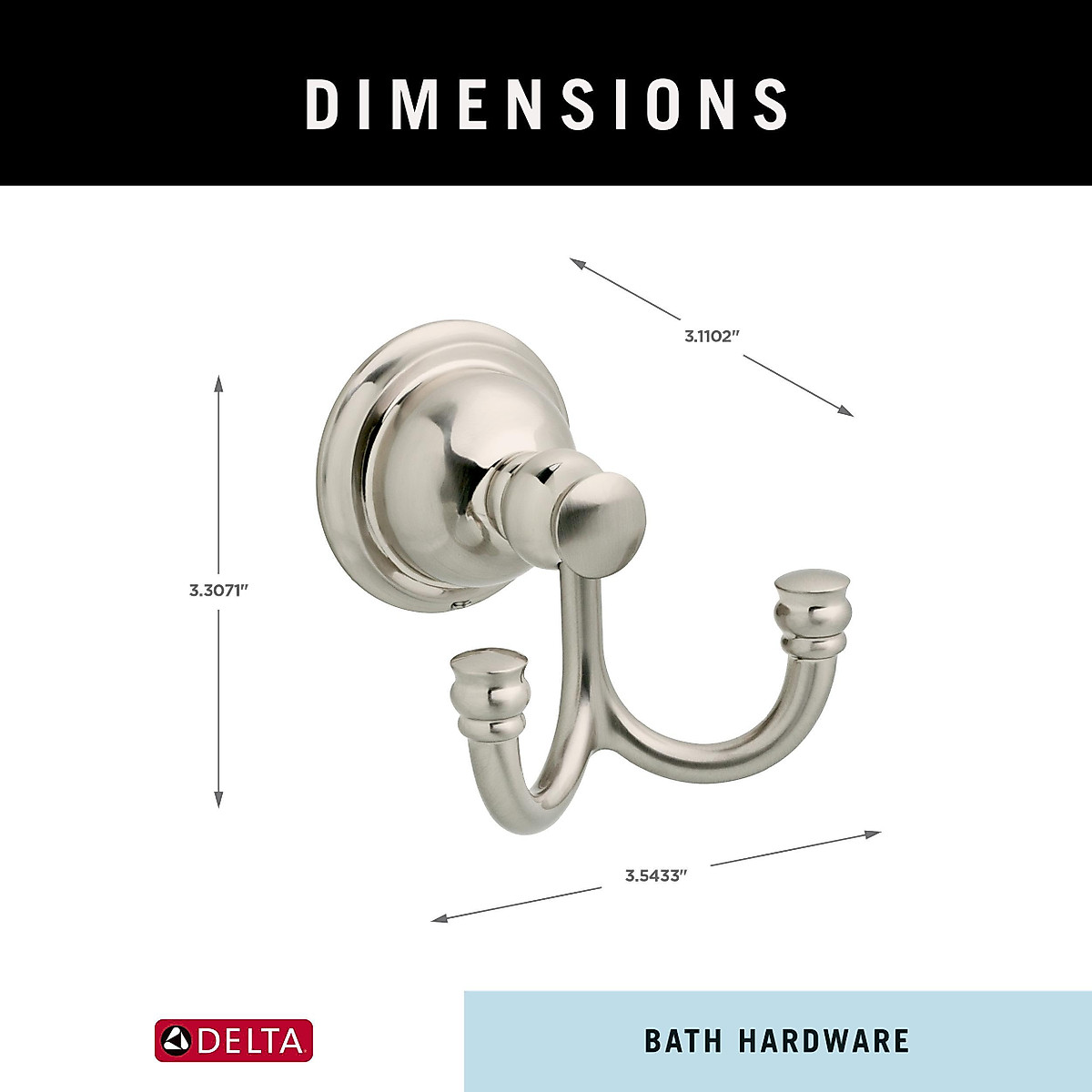 Delta Faucet AUB35-SN Aubrey Towel Hook, SpotShield Brushed Nickel