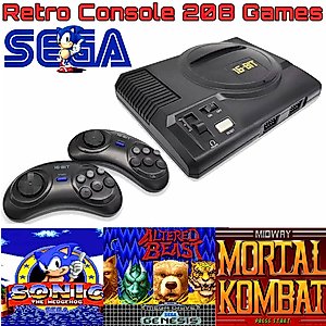 Sega Genesis Retro Console 208 Games Included Retro Console 16 Bit Games