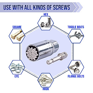 Universal Socket Tool Redesigned with Stronger Hexagon Pins By Wrenchit: Endeavor Tool That Instantly Adjusts To All Shapes And Sizes Of Bolts, Screws, Hooks And Nuts, Great for Gifts! (9-21mm)
