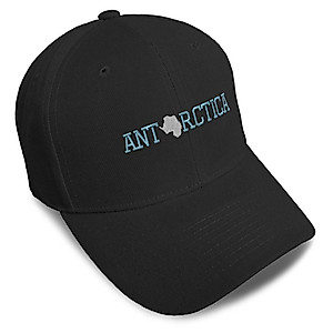 Speedy Pros Baseball Cap Antarctica Embroidery Acrylic Dad Hats for Men & Women Strap Closure Black Design Only
