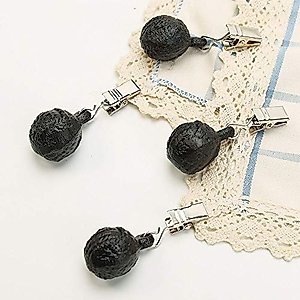 Sungmor Cast Iron Heavyweight Tablecloth Weights - 4 Pack Antique Dark Brown Round Clew Pendent Clips Weights Kit - Heavy Duty Table Cloth Cover Clamps for Home Garden Party Wedding Camping Picnic