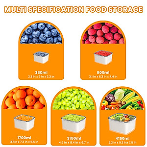 Yunaeduo Fruit Storage Containers for Fridge - 5PCS Food Storage Containers with Lids - Produce Containers for Fridge with Removable Colander - Keep Berry Fruit Vegetable Food Meat Fresh Longer