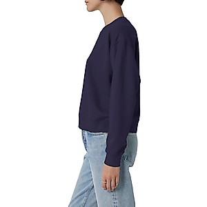 VELVET BY GRAHAM & SPENCER Women's Ynez Organic Fleece Sweatshirt, Navy, XS