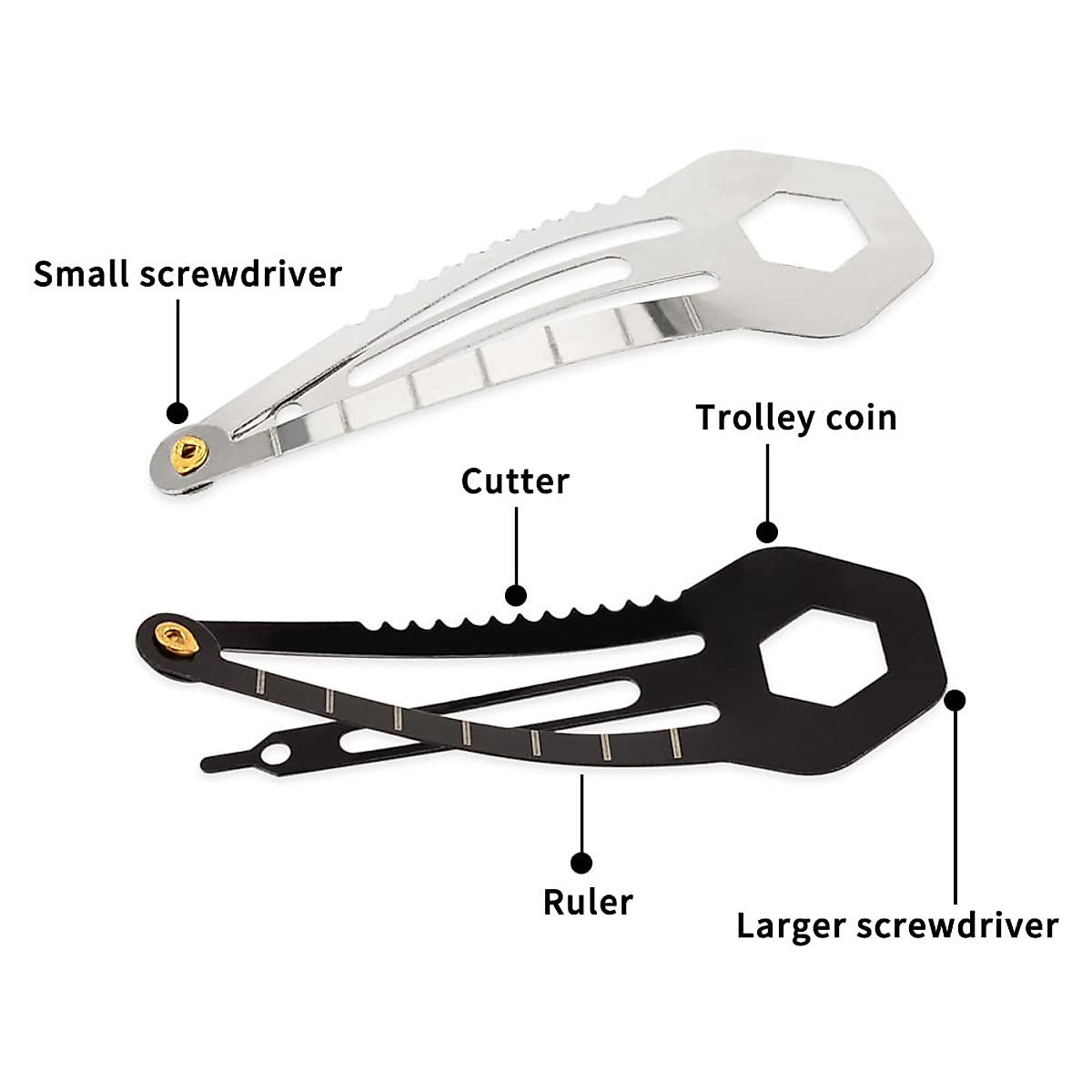 VinBee Self Defence Hair Clips For Women, Multi-Functional Hair Barrettes Mini Pins Stainless Steel, Self-Defense EDC Survival Kit-10 Pack