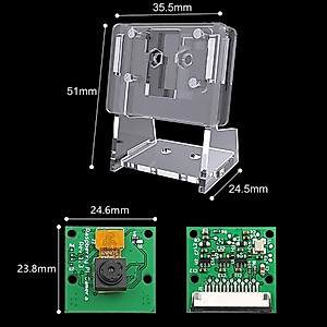 RasTech for Raspberry Pi Camera Module 5MP 1080p OV5647 Webcam Video Camera Module Set with 1 Clear Stand and 3 Ribbon Cable for Pi 5 Pi 4 Model A/B, Zero w/2w