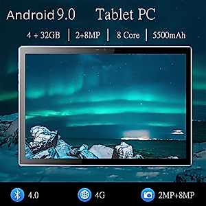 Tablet Android 9.0 Operating System 10.1-inch HD Display Octa Core Processor 4GB RAM and 32GB ROM TF Expansion Support Built-in WiFi Bluetooth GPS Tablet