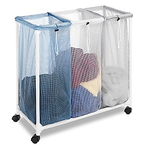 Whitmor Triple Laundry Sorter with Wheels