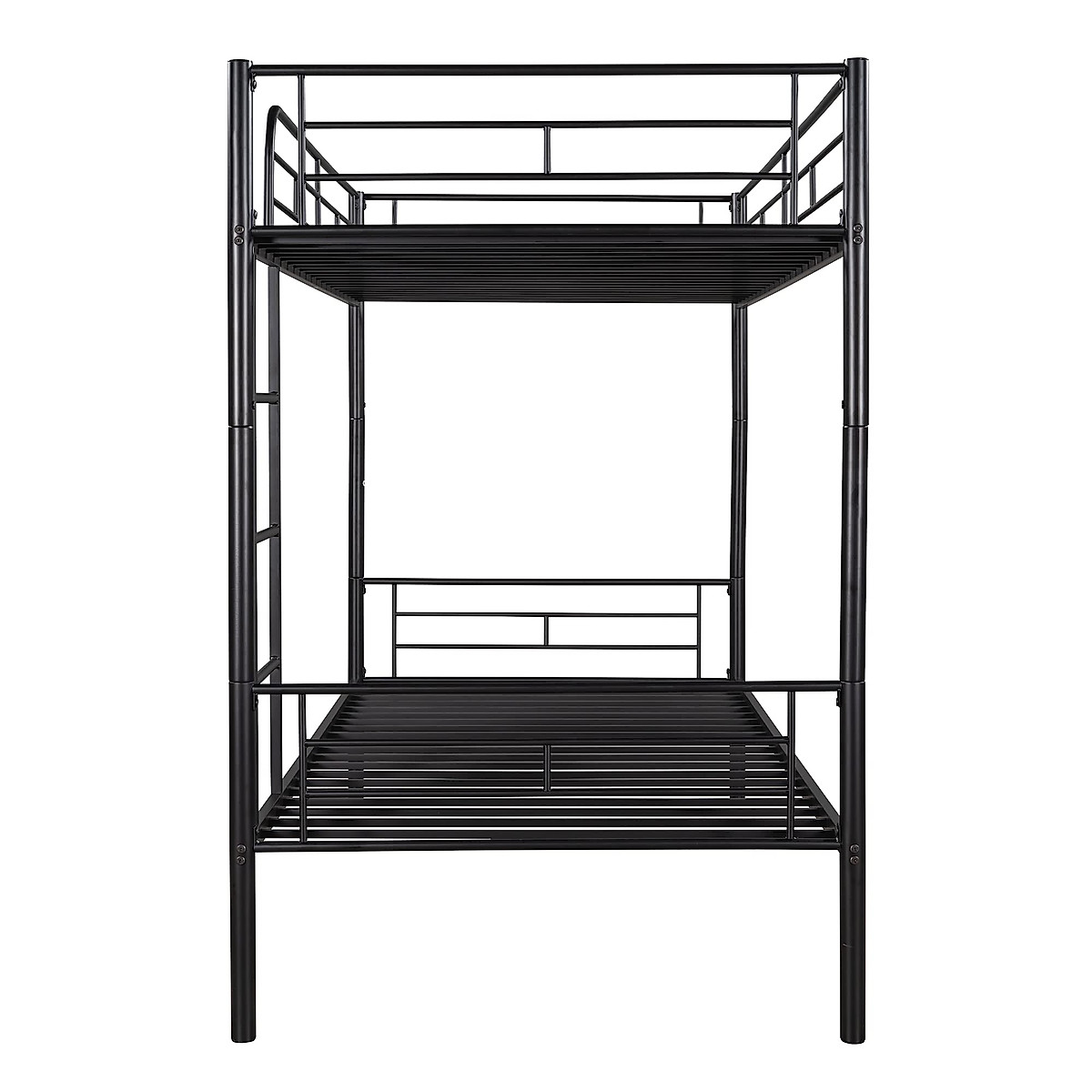 CNANXU Bunk Beds Twin Over Twin, Metal Bunk Bed with Guard Rails,Ladder for Young Boys Girls Dormitory Bedroom, No Box Spring Needed