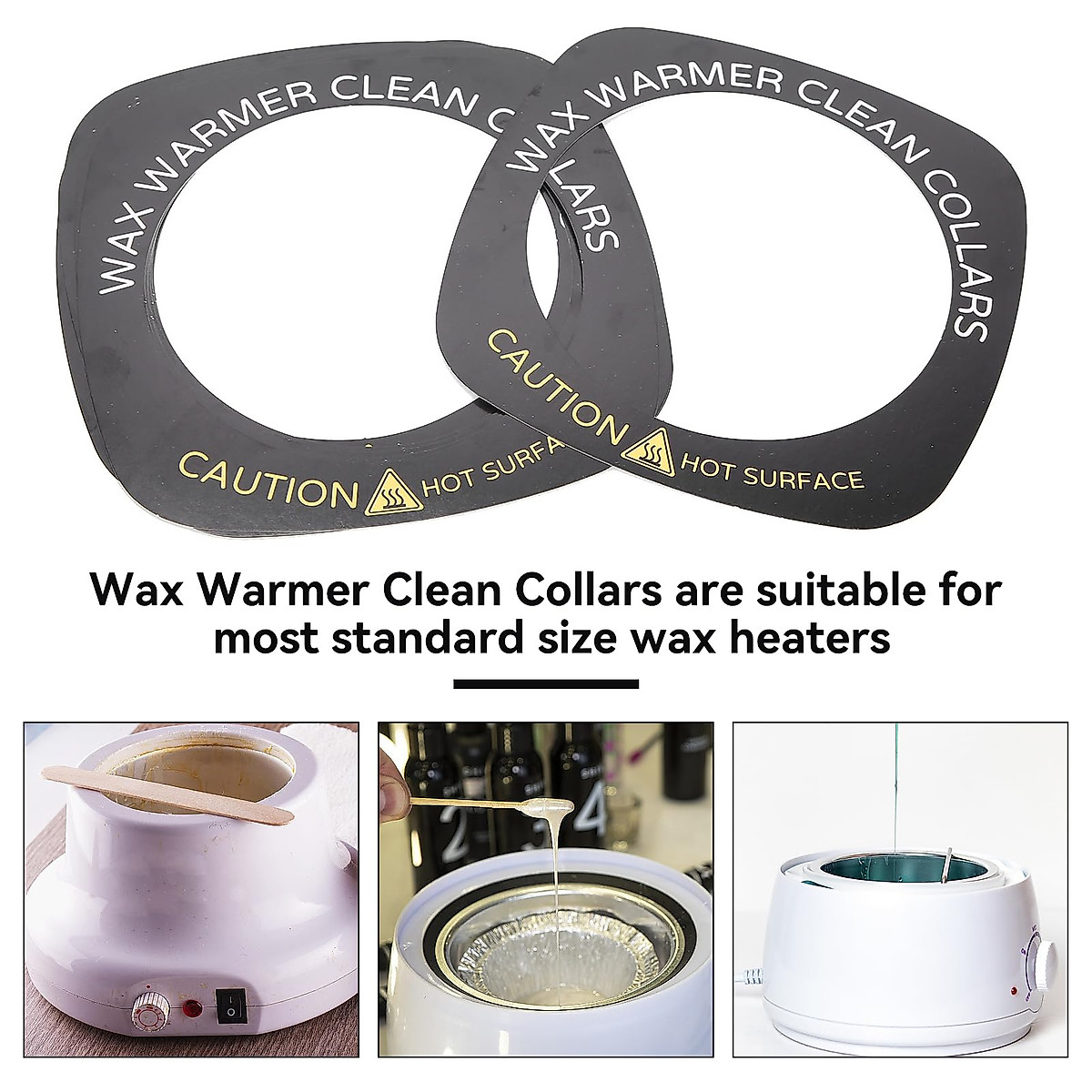 10pcs Wax Warmer Collar, Professional Wax Heater Protective Ring, Wax Warmer Clean Collars Wax Machine Accessories for Most Standard Size Wax Heaters (Square)