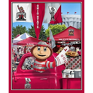36" X 42" Panel Ohio State University OSU Buckeyes Brutus Mascot Football Fans Tailgating Tailgate Party Truck College Sports Digital Print Cotton Fabric Panel (D351.15)
