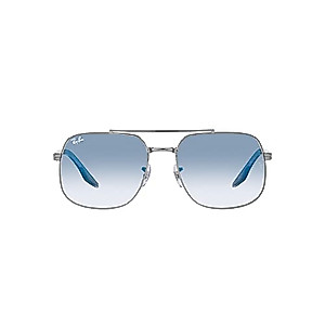 Ray-Ban RB3699 Square Sunglasses, Gunmetal/Clear Blue Gradient, 59 mm