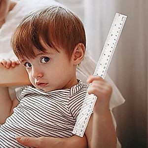 Koogel 40 PCS Clear Rulers,Plastic Rulers 12 Inch Bulk for Classroom Straight Rulers with Centimeters and Inches for Kids,School,Office,Home