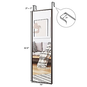 OBIOZZ Bedroom Floor Standing Mirror Door Wall Mounted Mirror Full Length Hanging Mirror Bedroom Bathroom Coffee, Perfect for Your Bedroom, Cloakroom, Entry
