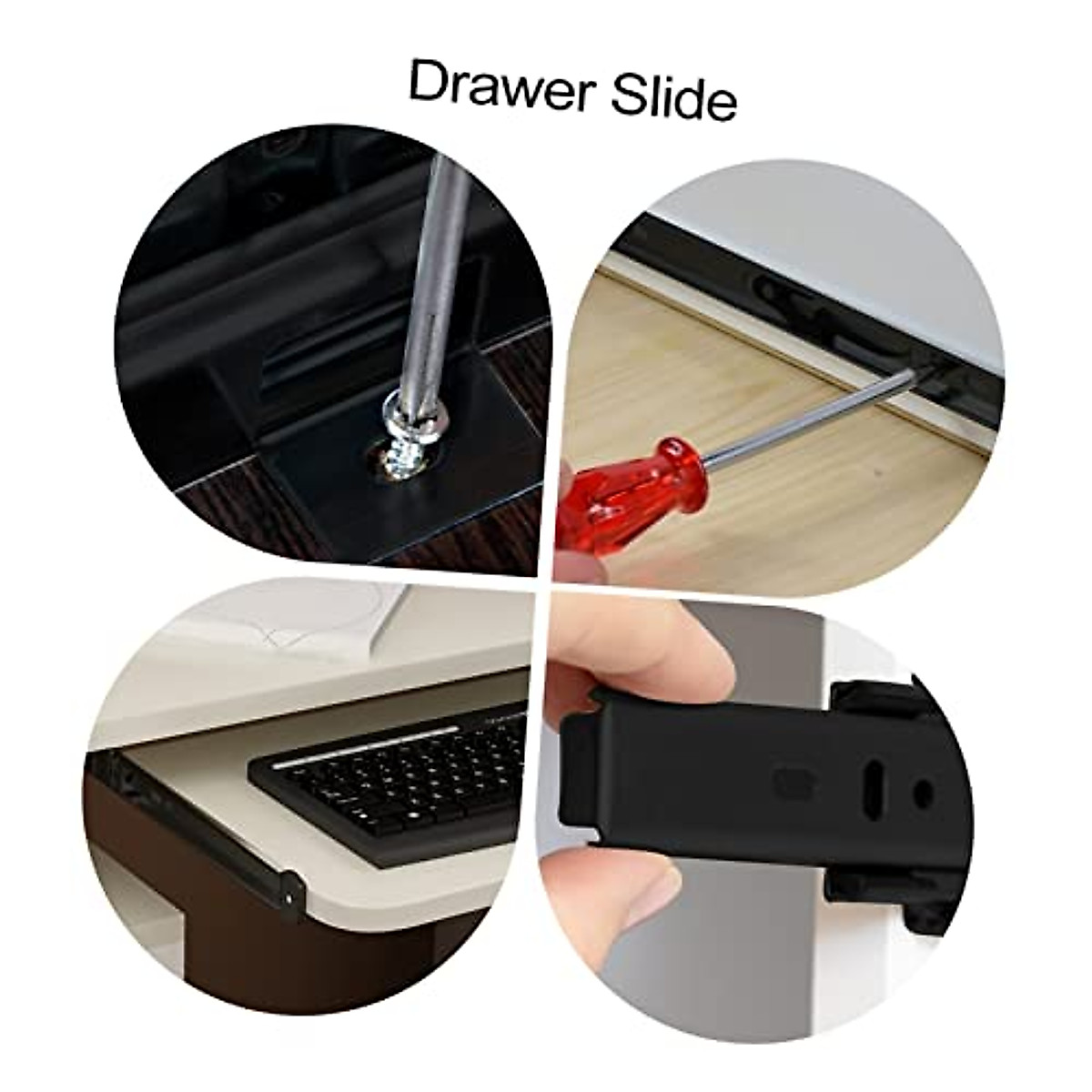 Holibanna 1 Pair Keyboard Rails Keyboard Tray Sliding Rails for Drawers Sliding Keyboard Hardware Keyboard Slide Rail Adjustable Keyboard Slide Desk Rail Rack Computer Office Steel Bracket