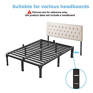 Superay California King Bed Frame with Mattress Slide Stopper, 14 Inch Metal Platform Bed Frame, Heavy Duty Tall Bed Frame No Box Spring Needed with Large Storage Space, Easy Assembly, Noise Free