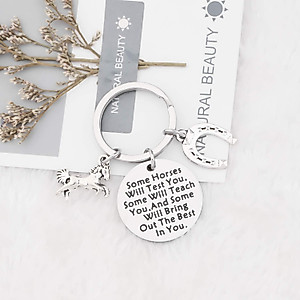 WSNANG Horse Inspirational Gift Some Horses Will Test You Teach You And Will Bring Out The Best In You Keychain Equestrian Gift for Horse Lover (Some Horses KC)