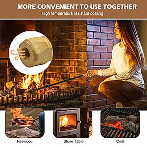 DTNESS 40" Fireplace Poker and 25" Fire Tongs, Heavy Duty Log Firewood Grabber Set, Long Fire Pit Campfire Poker Stick Tools, Wood Burnner Accessories for Indoor & Outdoor Wood Stove/Camping/Bonfires