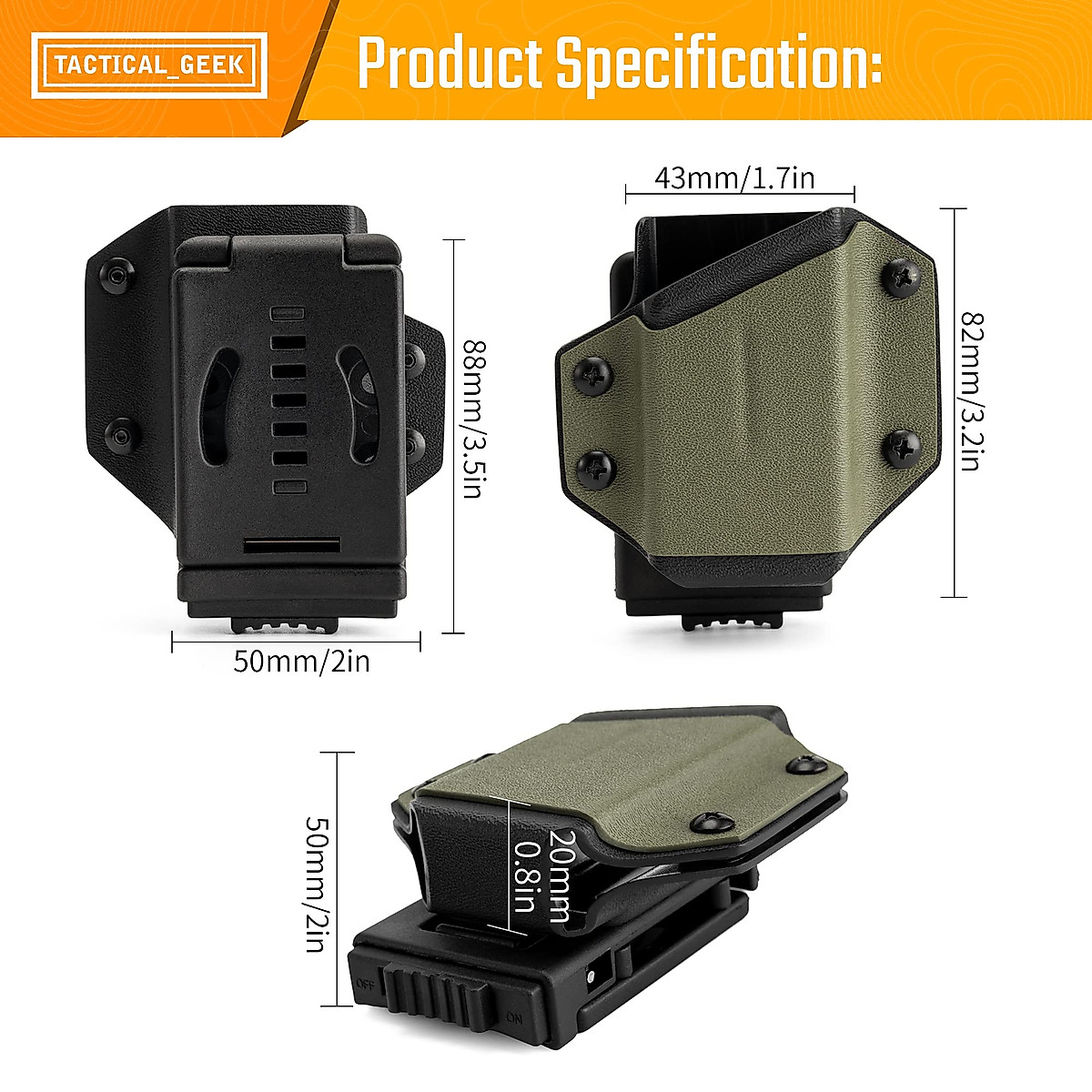 TACTICAL GEEK TX1Multi-Tool Sheath, EDC Multi Tool Sheath Holder Holster, Adjustable Sheath with Back Clip for Belt, Multi-Tool not Included (Green)