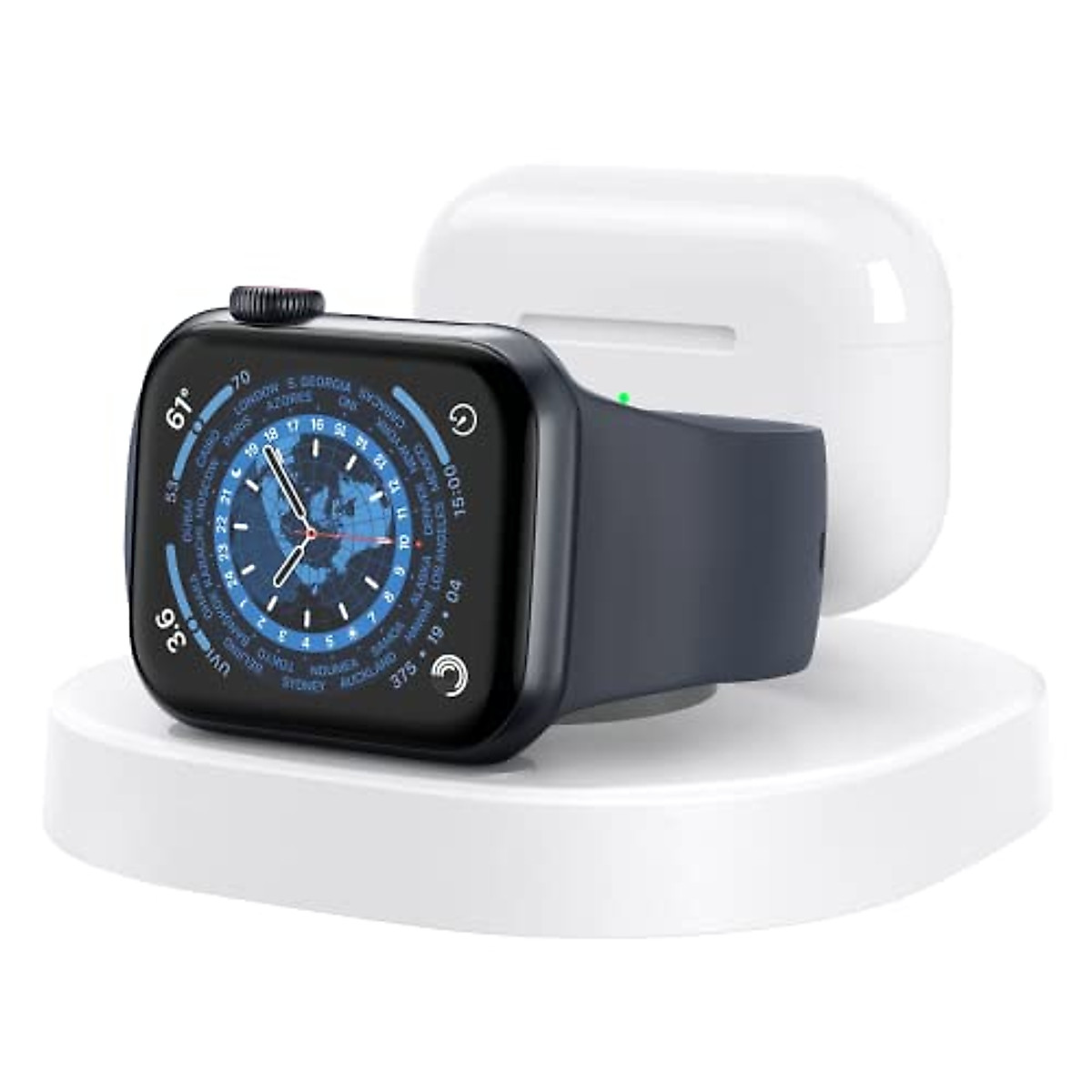 for Apple Watch Charger - 2 in 1 Wireless Watch Charger Portable Charging Stand with Charging Cable Compatible with iWatch Series 8/7/6/5/4/3/2/SE - Charging Dock Station for AirPods 1/2/3/Pro